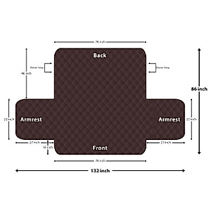 Utopia Bedding Reversible Oversized Couch Cover for 3 Cushion, Water Resistant Sofa Cover, Furniture Protector with Foam Sticks and Elastic Straps for Kids Dogs Pets (Oversized Sofa, Chocolate/Beige)