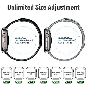 TRA 3 Pack Metal Stainless Steel Bands Compatible with Apple Watch Band 49mm 45mm 44mm 42mm 41mm 40mm 38mm, Magnetic Mesh Loop Strap Wristband for iWatch Ultra Series 8/SE/7/6/5/4/3/2/1 Men Women