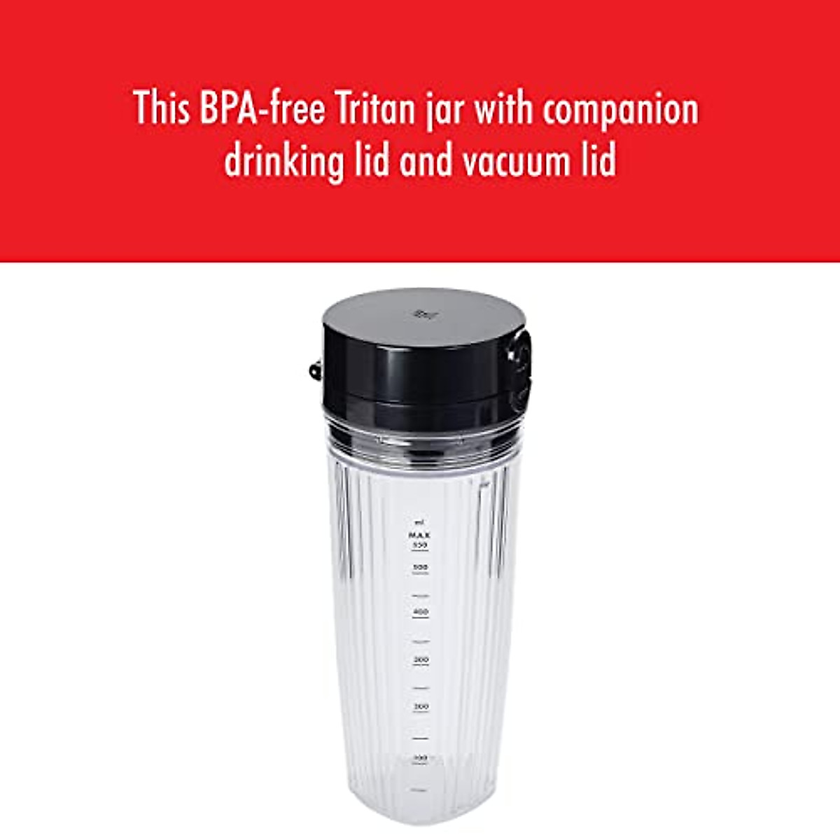 ZWILLING Enfinigy Personal Blender Jar with Drinking Lid and Vacuum Lid - Black