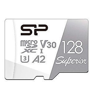 Silicon Power 128GB Superior Micro SDXC UHS-I (U3), V30 4K A2, High Speed MicroSD Card with Adapter