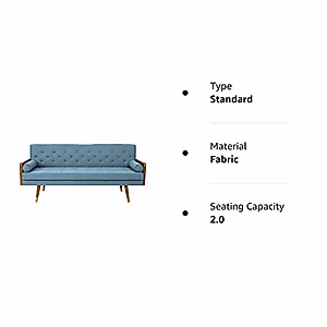 Christopher Knight Home Aidan Mid Century Modern Tufted Fabric Sofa, Blue