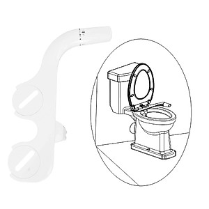 Ultra Slim Bidet Toilet Seat Attachment for Toilet - Self Dual Nozzle Butt Wash Bidet Attachment - Convenient Slim Design for - Suitable for All - ABS Material