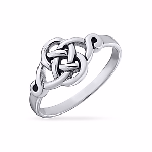 Bling Jewelry Personalize Dainty Best Friends Irish Celtic Love Knots BFF Infinity Promise Ring 2MM Band For Teen Women Oxidized .925 Sterling Silver Customizable