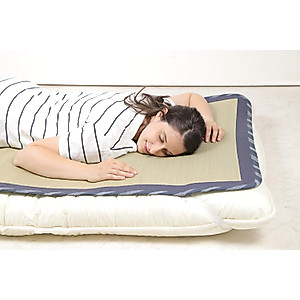 MIINA Japanese Traditional Igusa (Rush Grass) Tatami Mattress, Sleeping Mat, Japanese futon Mattress, Goza Mat (Full_XL, Natural) 59” X 79”