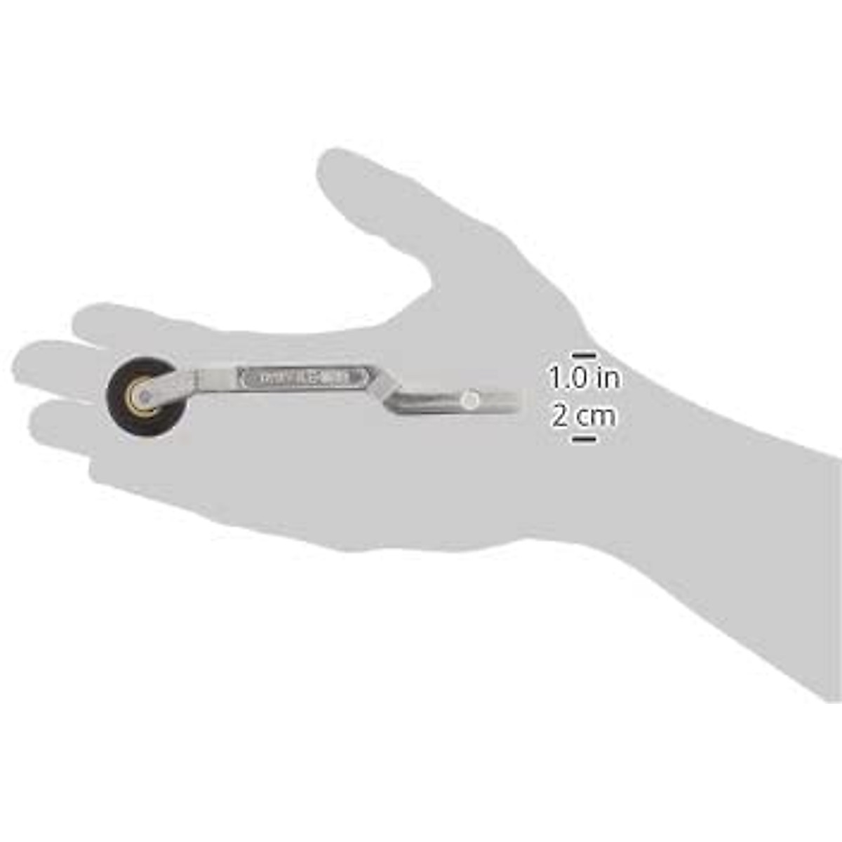 Dynabrade (11219) Contact Arm Assembly | 1" Diameter x 3/8" Wide, Radiused Rubber Wheel, with no Platen | For 1/4" (6 mm) or 1/2" (13 mm) Wide x 24" (610 mm) Long Belts