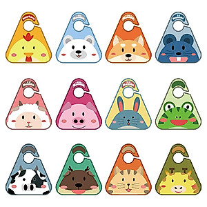 MEEGEEM Kimuise 12 pcs Baby Nursery Clothes Closet Organizer Dividers, Double Side Designed, Kid Clothing Rack Size Hangers,No-Slip,Newborn to 24 Months