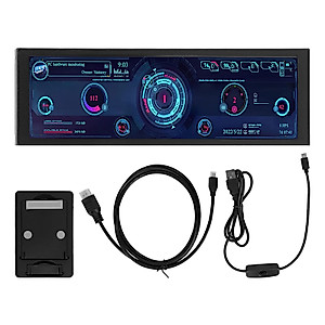 IPS USB Mini Screen PC CPU HDD Data Monitor, 7.9 Inch CPU Hardware Temperature Monitor External Expansion Display for PC ARGB Computer Case Secondary Screen