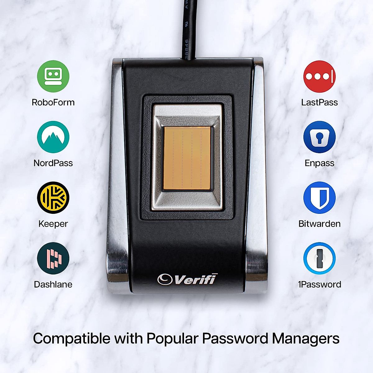 Verifi P5100 Desktop USB Premium Fingerprint Reader - Windows Hello, Windows Password Free Operation