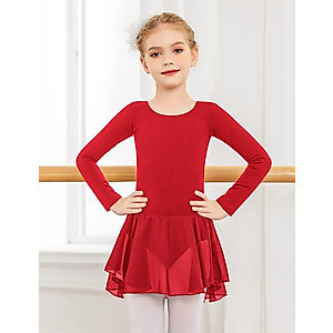 Arshiner Kids Girls Classic Long Sleeve Leotard Dance Ballet Dress