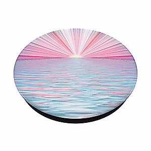 Cell Phone Pop Up Knob,Light Blue & Pink Sunset Beach Theme PopSockets PopGrip: Swappable Grip for Phones & Tablets