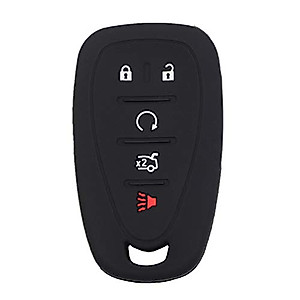 Btopars 2Pcs Black Rubber Silicone Key Fob Cover Case Skin Remote Shell Holder Compatible with Chevrolet Chevy Camaro Cruze Malibu Traverse Blazer Trailblazer Equinox 2018 2019 2020 2021