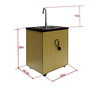 FixtureDisplays® Portable Sink Self Contained Hand Wash Station Mobile Sink Water Fountain Portable Sink Water Supply w/Pump 110V Power Caulk All Places to Water Proof 18536NEW-NF