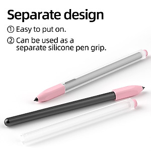 Joosko Compatible with Samsung Galaxy Tab S7/S7+/S7 FE/S8/S8+/S8 Ultra/S9/S9+/S9 Ultra Pencil Case S Pen Case, Silicone Translucent Non-Slip Cover. (Pink)