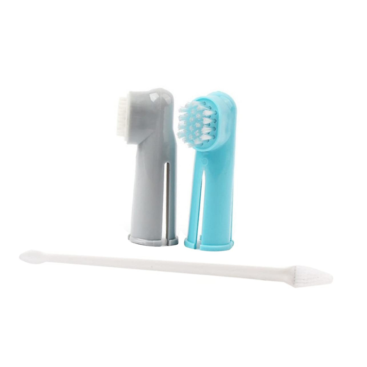 FRCOLOR Small Dog Toothbrush 4 Sets 3pcs Double Head Dog Brush Puppy Toothbrush