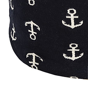 Safavieh Baby Collection Anchor Navy and White Cotton Handles Storage Basket