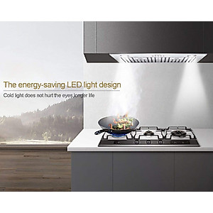 MCBON Range Hood Insert 36 inch, 600 CFM Vent Hood Insert, Ultra-quiet Range Hood Insert, Built-in Kitchen Hood, Insert Range Hood, Stainless Steel range hood, IE71-36