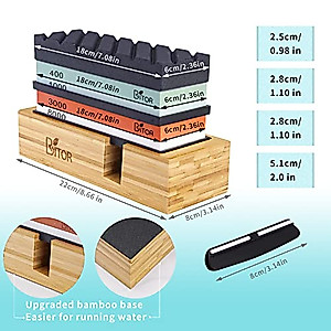 BRITOR Sharpening Stone Kit Whetstone knife sharpener 4 Side Grit 400/1000 3000/8000 Includes Non-Slip Rubber Holder Angle Guide Leather Strop and Gloves
