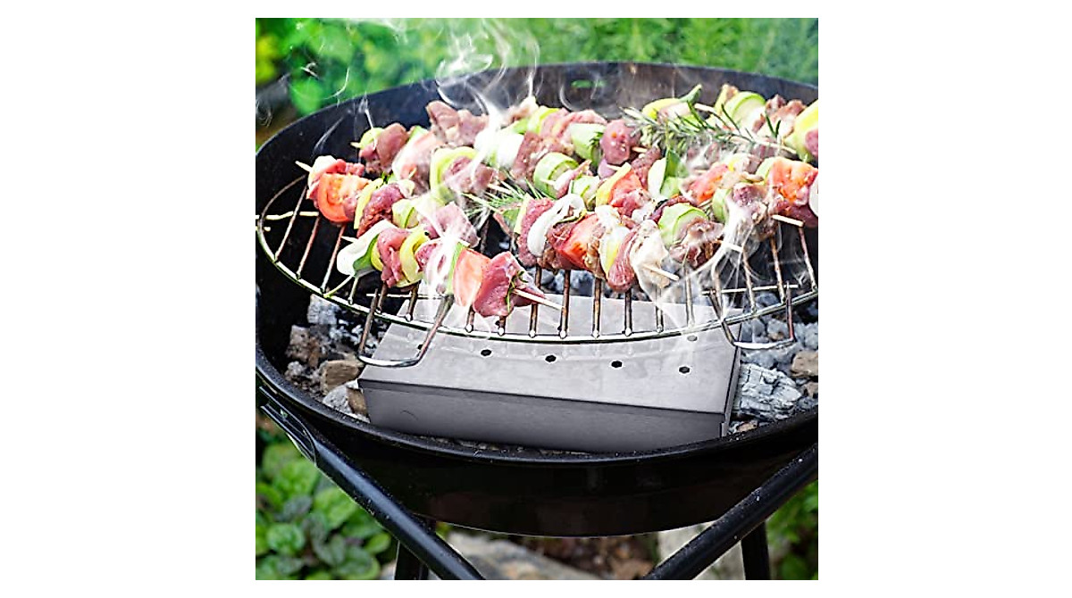4-Piece Stainless Steel Smoker Box Set for BBQ Gas & Charcoal Grills