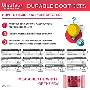 Ultra Paws Durable Boots - RED - Petite