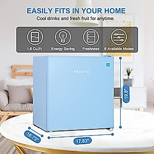 Frestec 1.6 Cu' Mini Refrigerator, Small Refrigerator, Mini Fridge with Freezer, Compact Refrigerator, Blue (FR 160 BLUE)