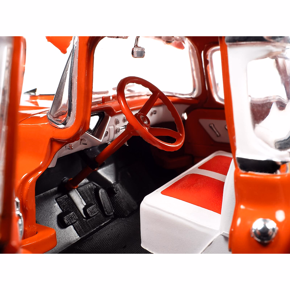 Auto World 1957 Chevy Cameo Pickup Truck Red and White 1/18 Diecast Model Car by Autoworld AW287