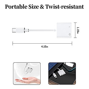 USB C Earbuds Adapter, 2 in 1 USB C to 3.5mm Jack Headphones with Fast Charging and HiFi DAC Dongle Adapter Compatible with Samsung S and Note Series, iPad pro2023 2022 2021, Pixel 7/6/5/4