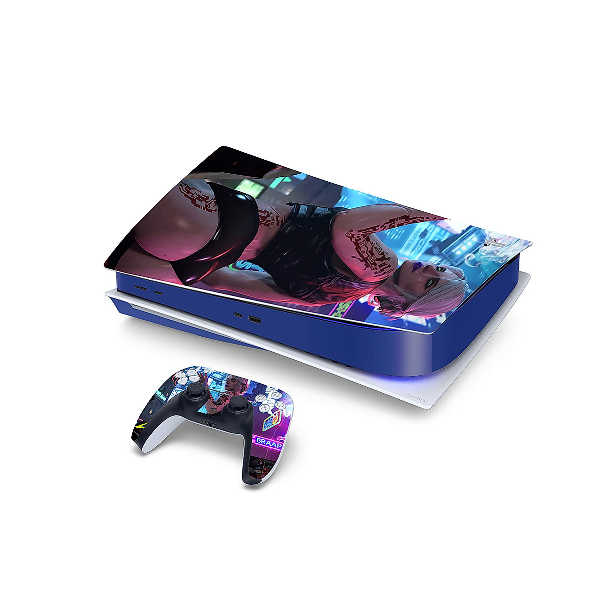 PEYANZ Skin Compatible with P.S.5 Console(Disk Edition) and Controllers Vinyl Sticker, Durable, Scratch Resistant, Bubble-Free