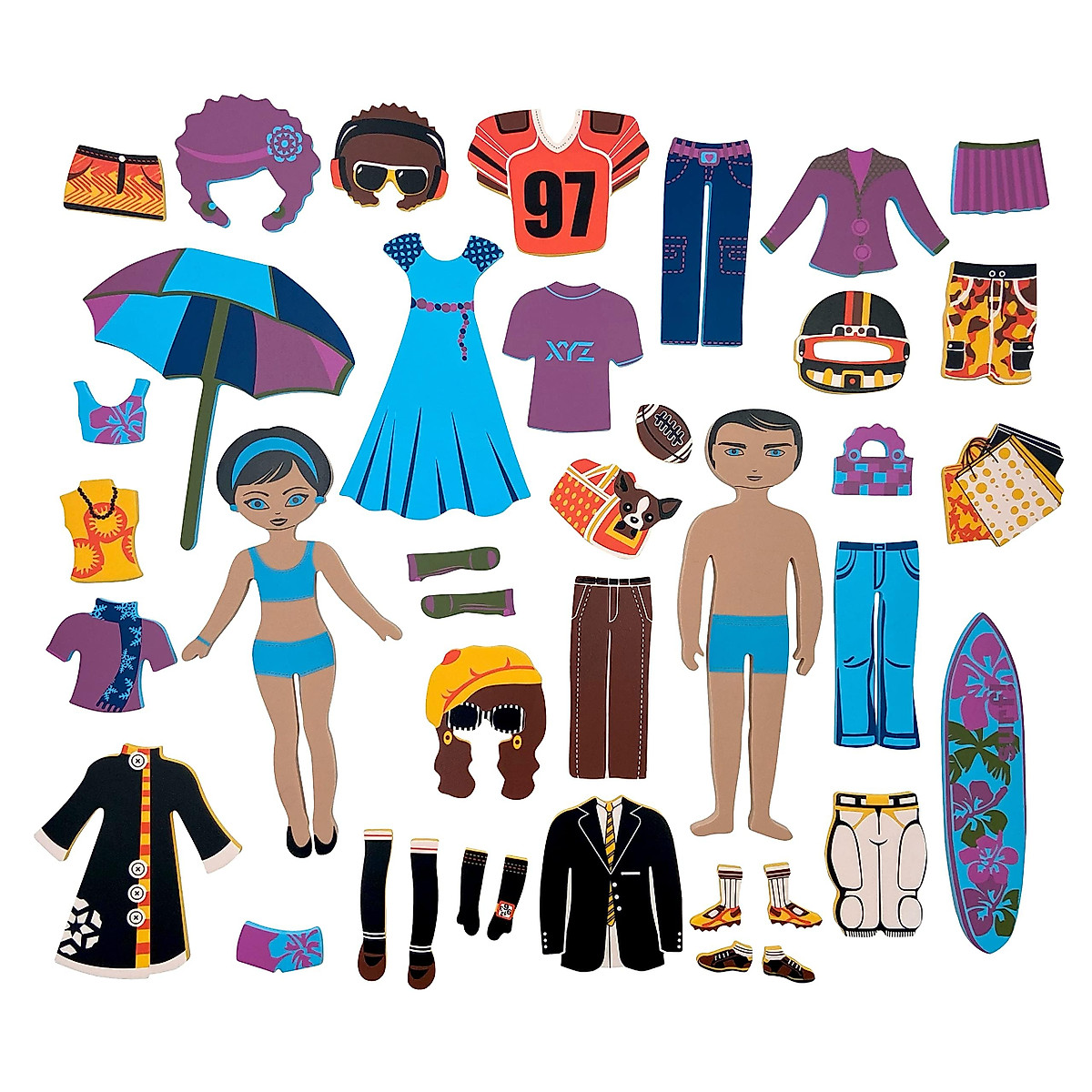 Edushape Magic Creations Foam Sticker Imaginative Bath Tub Activity Play Set, Fashion Theme