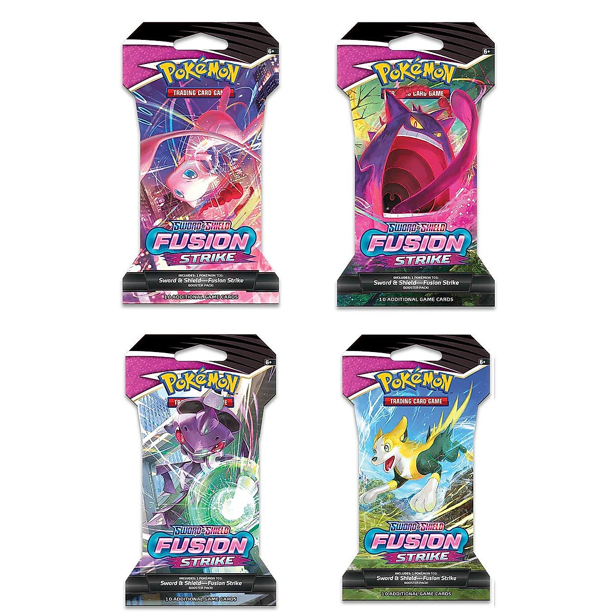 4 Packs Pokemon TCG 10 Card Booster Pack Sword Shield 08 Fusion Strike