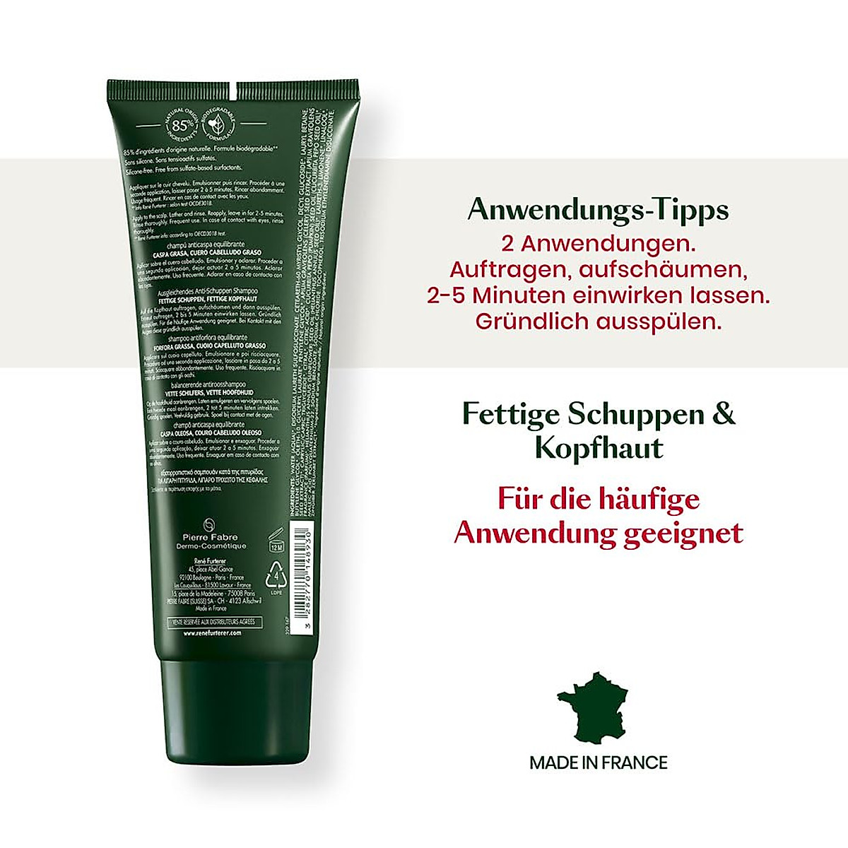 Rene Furterer NEOPUR Scalp Balancing Shampoo - For Dry Scalps Prone to Loose Dandruff - With Wild Ginger & Celery Seed - Dermatologist Tested - 5 fl. oz.