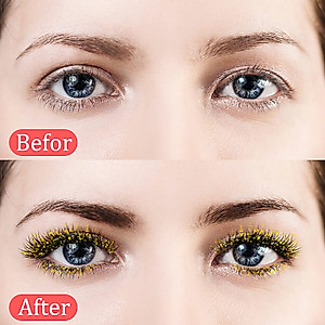 Leelosp Colored Glitter Lash Extensions Individual Lash Extensions Glitter Eyelashes Halloween Party Makeup Eyelashes(Multicolored, 0.15 D Mix 15 mm-20 mm)