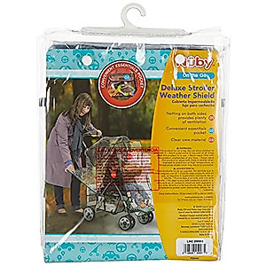 Nuby Deluxe Stroller Weather Shield, Clear Plastic Cover with Storage Pocket & Vented Sides