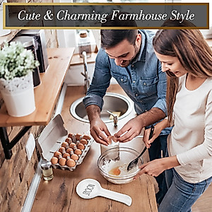 Ceramic Spoon Rest for Stove Top - Farmhouse Spoon Holder for Kitchen Counter - Coffee Spoon Rest, Kitchen Utensil Holder - Cooking Ladle Holder - Farmhouse Kitchen Decor, Accessories, Gifts (White)