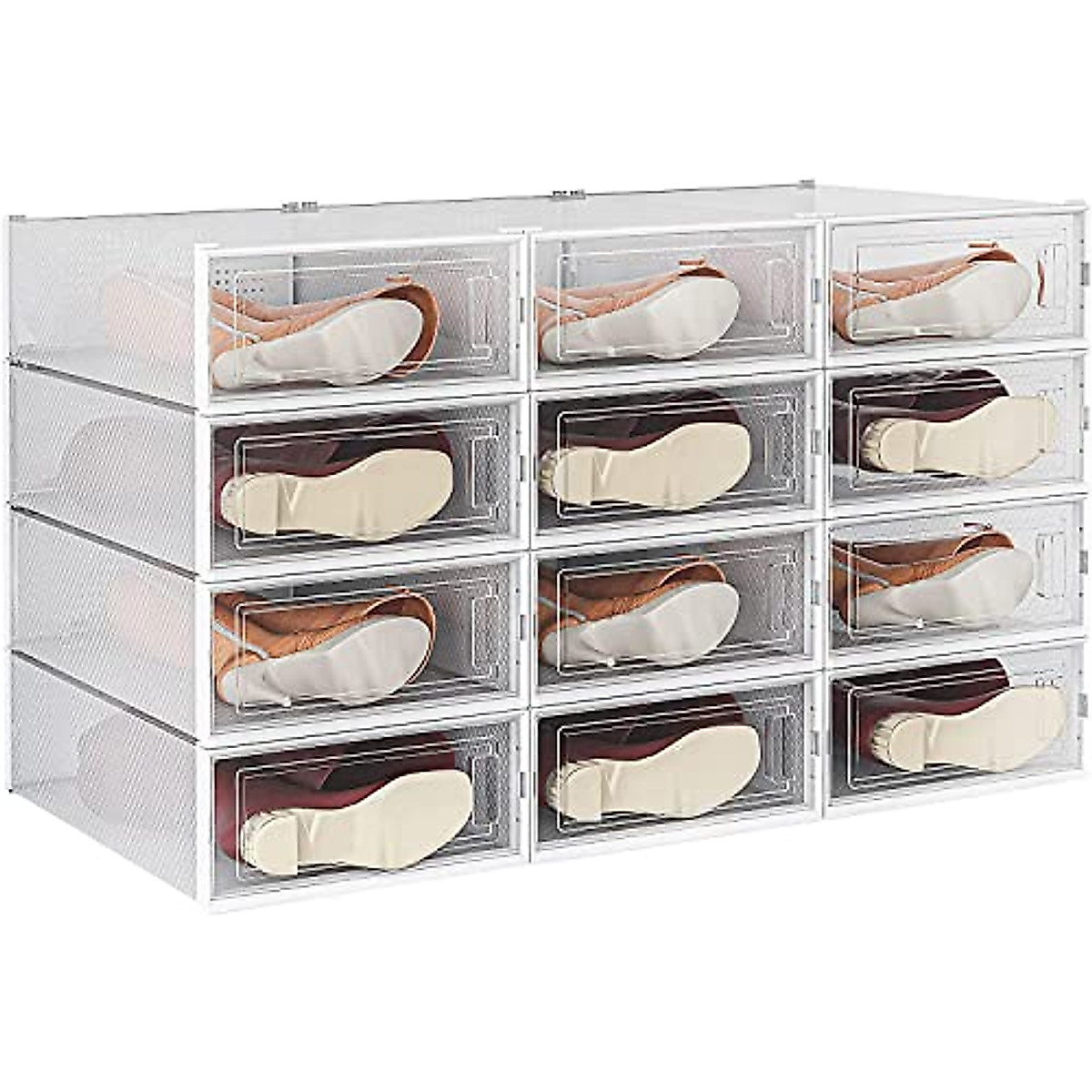 EazeHome Boot Box, Boot Storage, Boot Storage Solutions, 8 Pack Plastic Boot Storage Boxes, Stackable Storage Bins, Tall Boot Storage, Boot Storage Boxes for Tall Boots, Under Bed Boot Storage