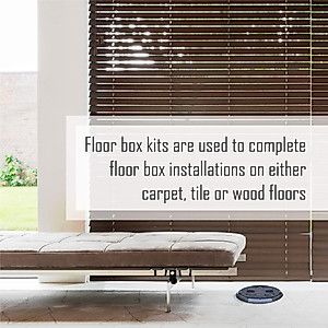 RACO 6239BK Floor Kit with Recessed Duplex 15A TR Device and Adjustable Steel Box, 1-Gang, Black