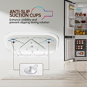 MOCIUN Lazy Susan Turntable Organizer for Refrigerator, Rectangle Turntable for Refrigerator, Lazy Susan for Cabinet, Table, Pantry, Kitchen, Countertop
