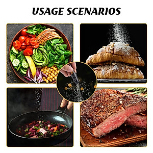 Oreutkd 4 Pack Camping Spice Containers, Portable Spice Dispenser with Knob Switch Storage Bottle, Salt and Pepper Shakers Spice Storage for Outdoor Activities Traveling Cooking (2.67" x 0.59")