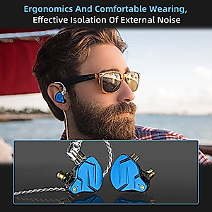 KZ ZSN Pro X in Ear Buds Earphones, IEM Earphones, Metal Earphones 1BA+1DD Hybrid Technology HiFi Bass Headphones Sport Noise Cancelling Headset(Royal Blue, No Mic)