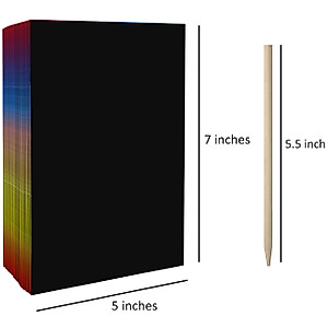 VHALE 30 Scratch Paper Art for Kids, Magic Scratch It Off Paper Craft, Rainbow Drawing Scratchboard Sketch Pad Notepad, Great Travel Toys, Party Favors, with Wooden Stylus