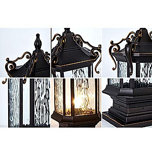 Lights Outdoor European Outdoor Waterproof Anti-Rust Column Lanterns E27 Aluminum Villa Exterior Pillar Post Lights Outside Stairs Patio Streetlights Door Light Stadium