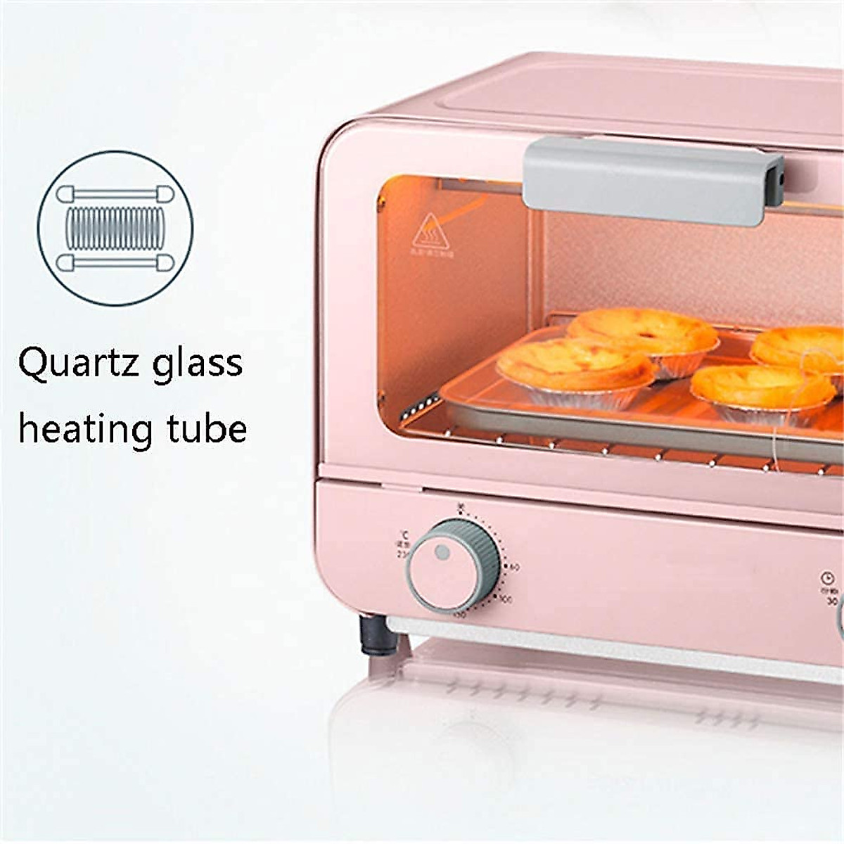 9L Mini Oven,Adjustable Temperature 60-230 ℃ and 30 Minutes Timer Multifunctional Home Baking Oven Baking Cake Convection Countertop Toaster Oven (Blue) (Blue)