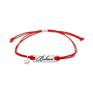 Giani Bernini Macy's Silver-Tone Believe Colored Cord Slider Bracelet OS