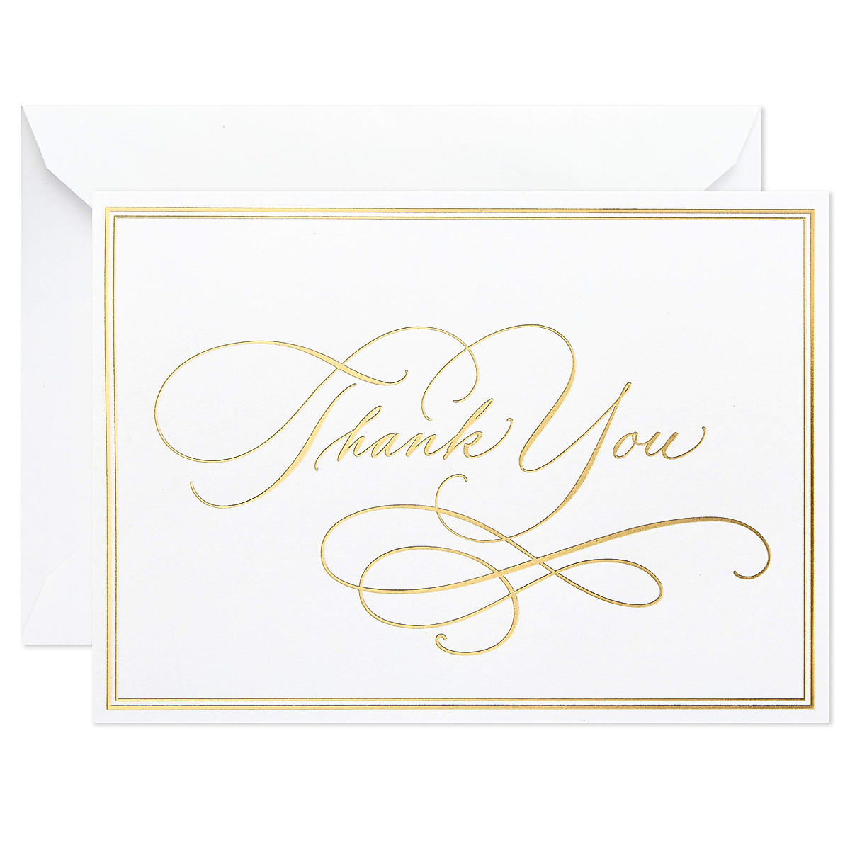 Hallmark Thank You Cards Assortment, Gold Foil Scroll (50 Thank You Notes with Envelopes for Wedding, Bridal Shower, Baby Shower, Business, Graduation)