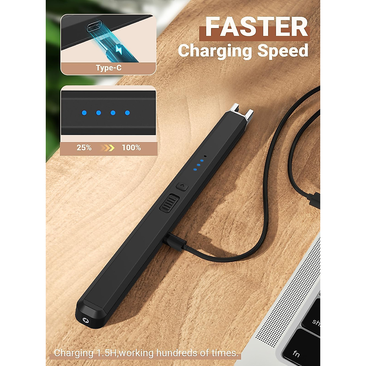 Candle Lighter Valentines Day Gifts for Her Him Wife Girlfriend Rechargeable Electric Long Lighters for Kitchen Home Camping Gift for Women Men Adults