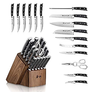 Cangshan TS Series 1020885 Swedish 14C28N Steel Forged 17-Piece Knife Block Set, Walnut