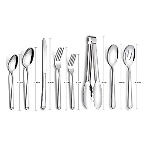 Silverware Set for 4, Prendcyx 23 Piece Stainless Steel Flatware Utensils Cutlery Set Including Knife Fork and Spoon, Dishwasher Safe, Mirror Polish
