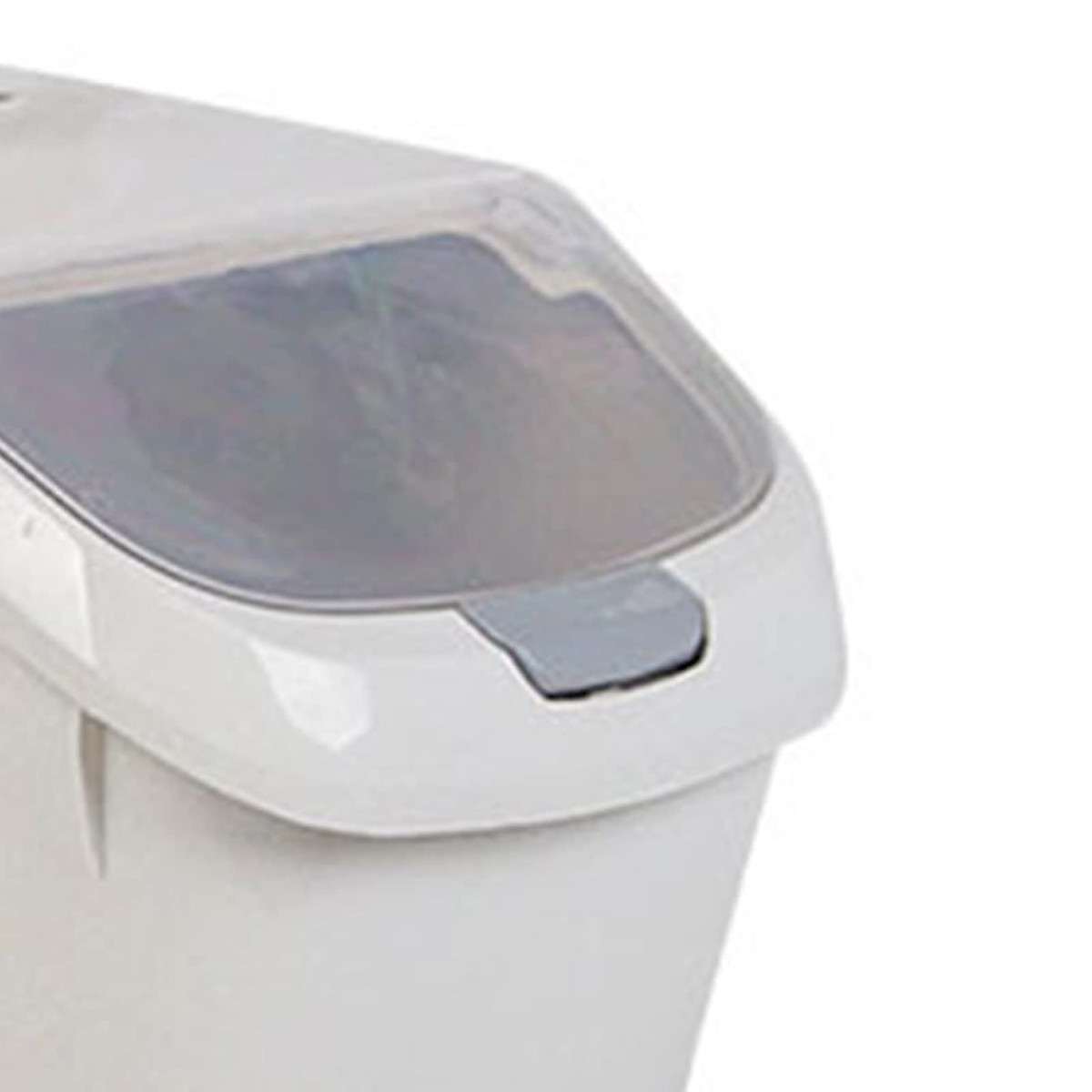 plplaaoo Flip-Top Pantry Storage, Storage Container, Grain Storage Box Waterproof Grain Rice Storage Bin Food Containers Leak Proof Locking Lid,Storage Boxes Plastic for Cereal Pet Food (Grey), St