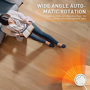 ibo Electric Space Heater Ceramic Small Heater with LED Light, 500W Heater Fan 4 in 1 Desk Heater for Home Office and Indoor