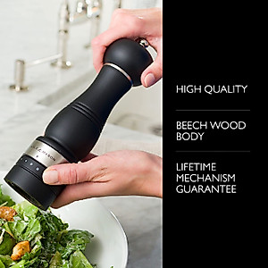 COLE & MASON Ardingly Wood Pepper Grinder - Wooden Mill Includes Gourmet Precision Mechanism and Premium Peppercorns, Dark Brown