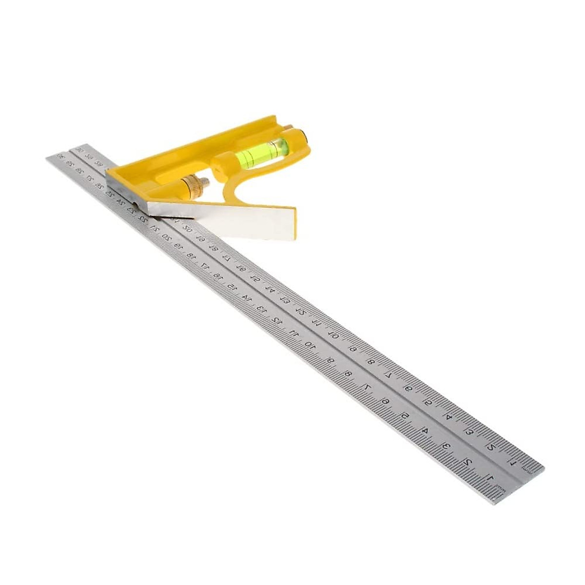 Utoolmart 300mm Yellow Base Stainless Steel Framing Square Right Angle Ruler Thicken Try Square Ruler Tools for Carpenter Engineer 1 Pcs